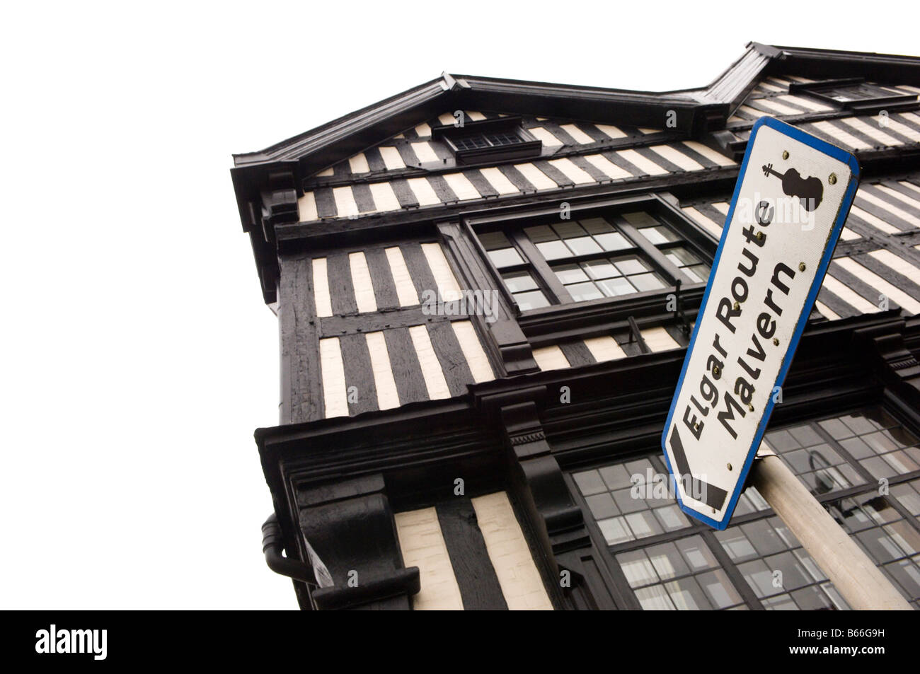Sign for The Elgar Route seen at Ledbury Herefordshire Great Britain ...