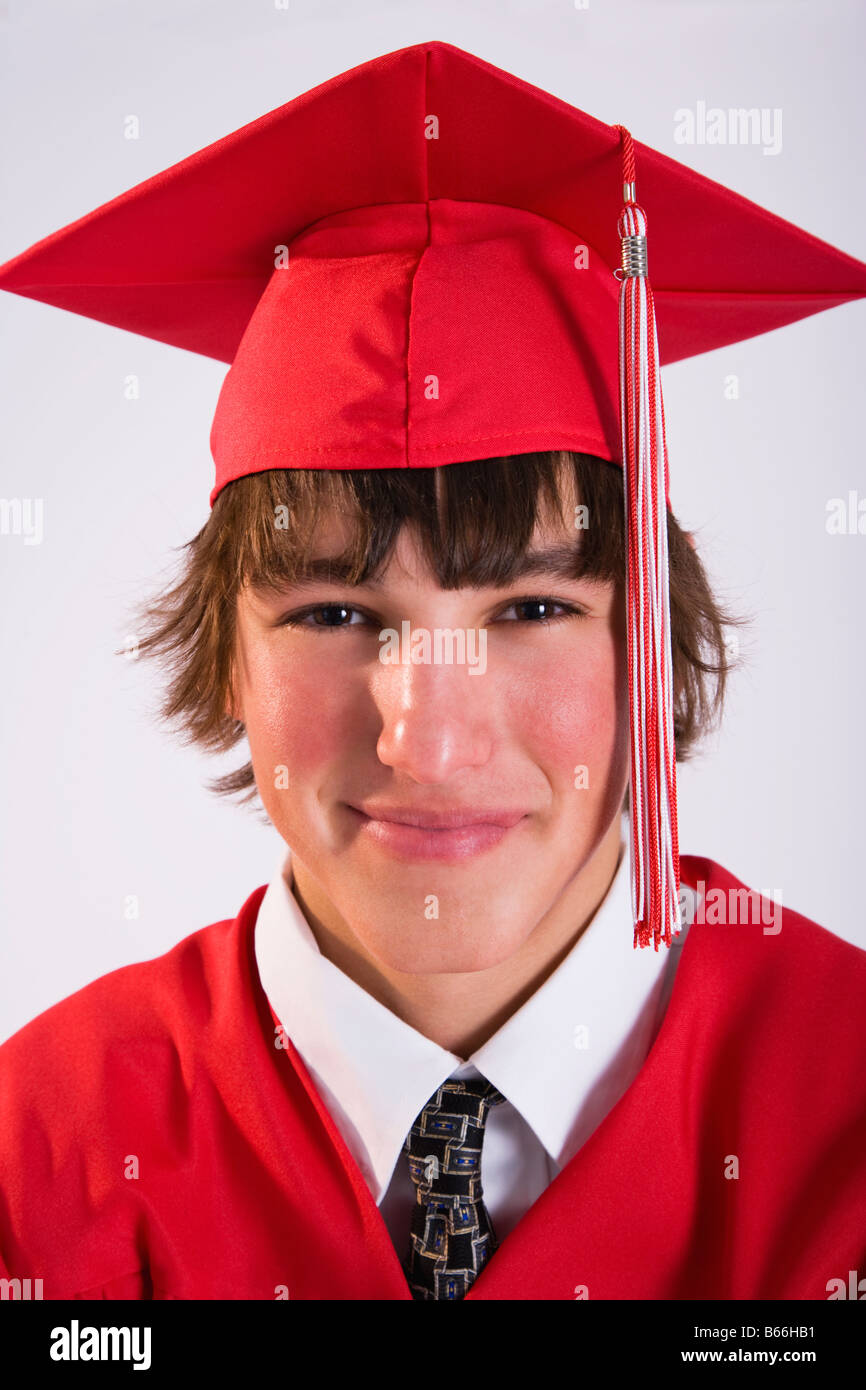 Red Graduation Gown Male