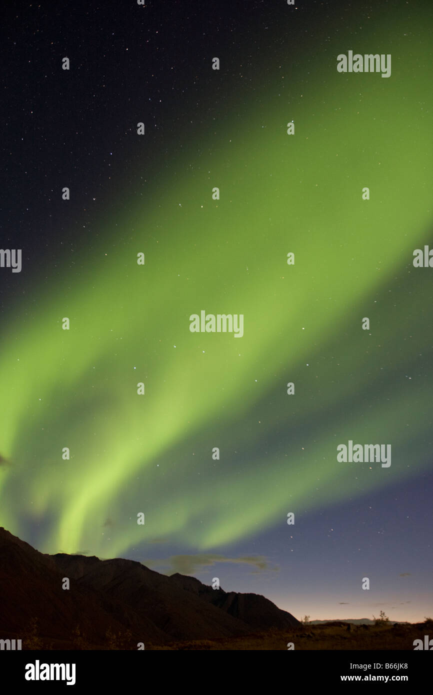 USA Alaska Atigun Pass Northern Lights Aurora Borealis above Brooks ...