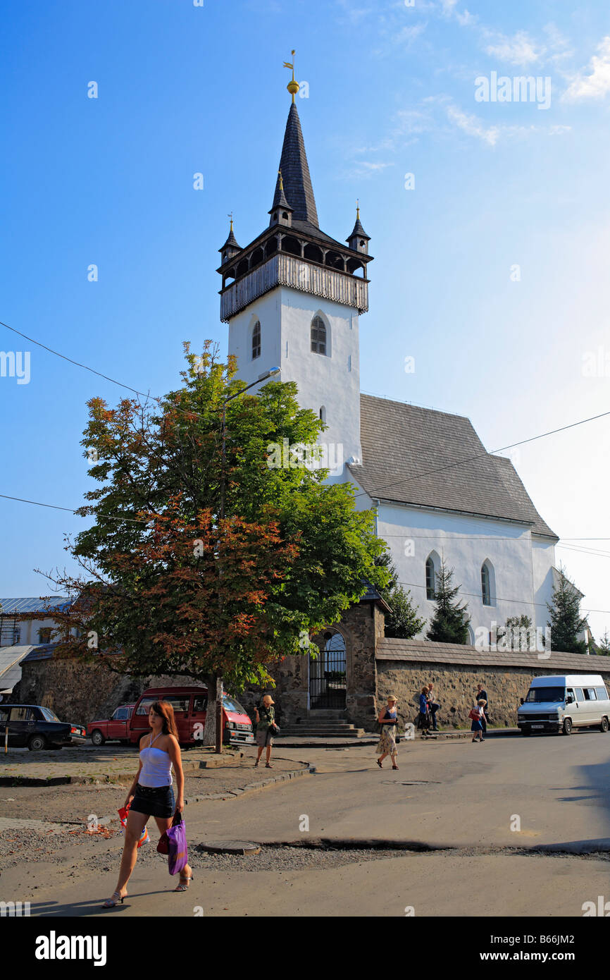 Protestant fortress church, Khust, Zakarpattia Oblast, Ukraine Stock ...