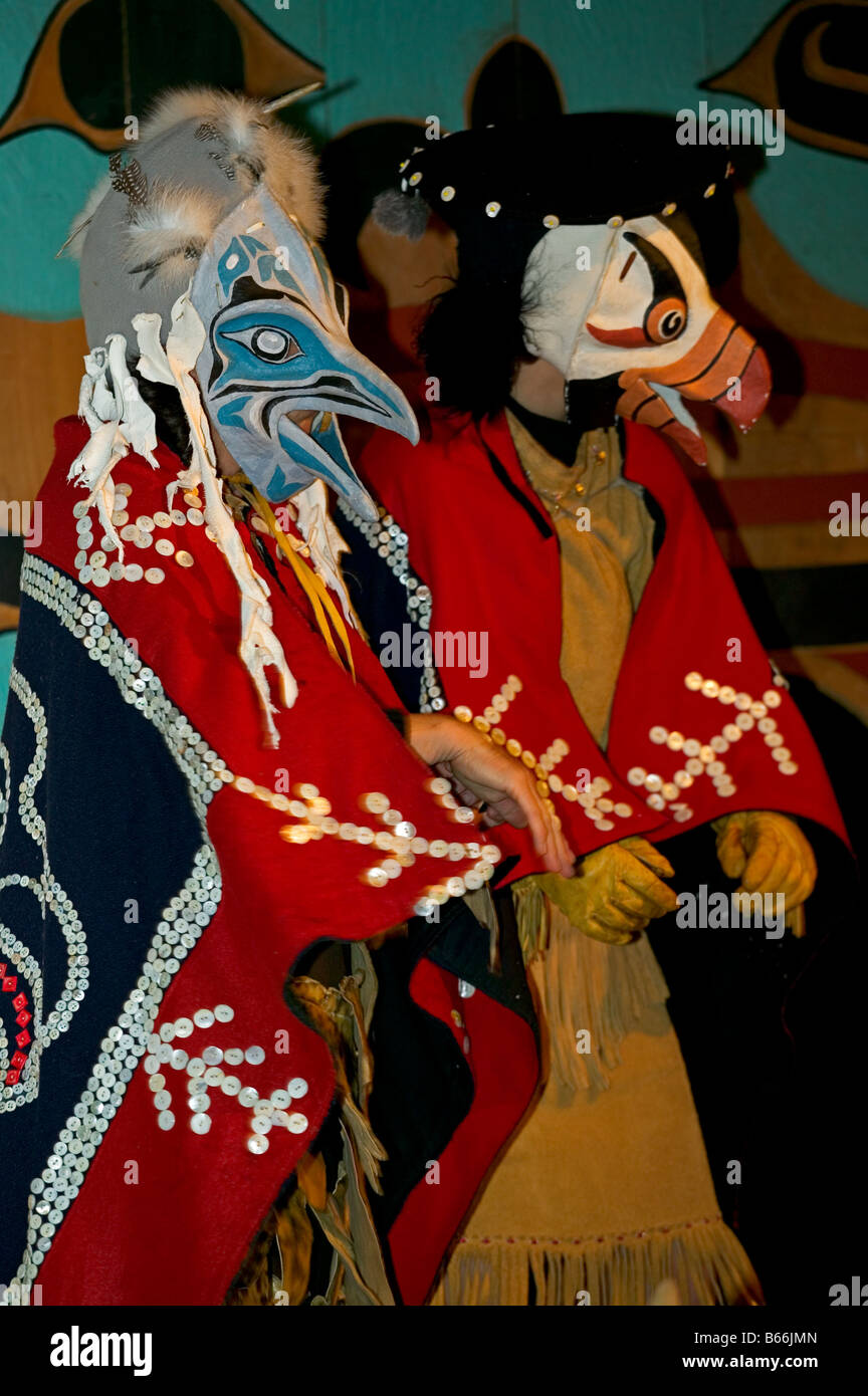 Native American costumes adorn Chilkat dancers in a show in Haines ...