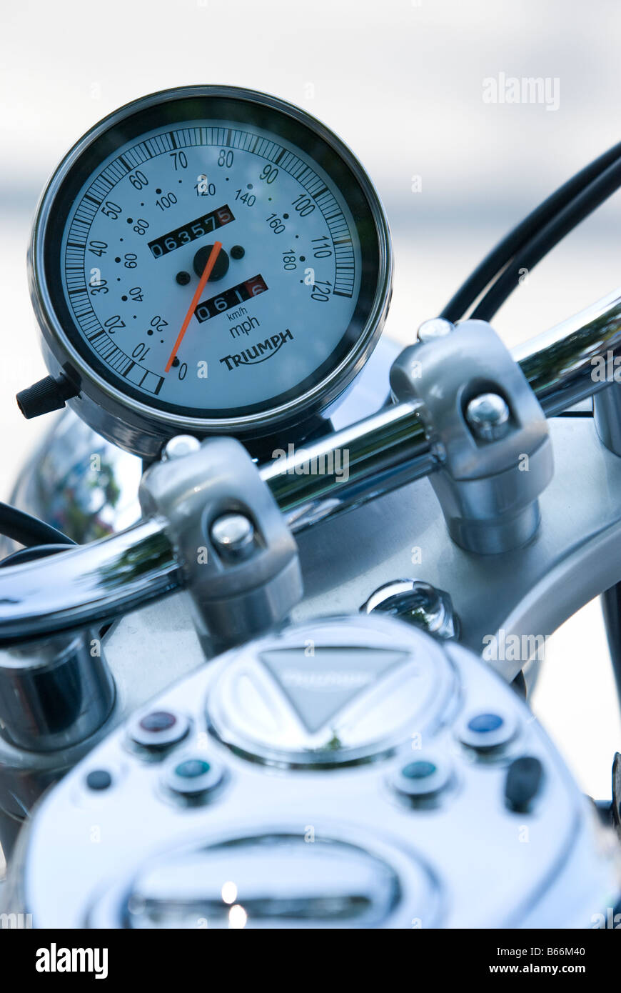 The speedometer of a Triumph motorcycle Stock Photo - Alamy