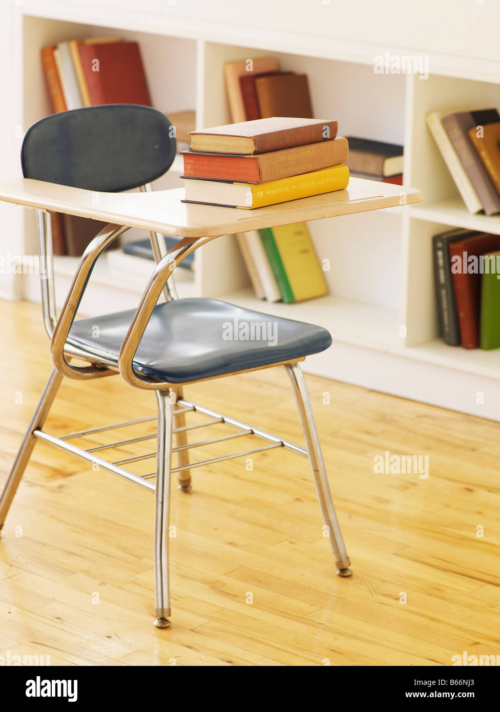 Books on Desk Stock Photo - Alamy