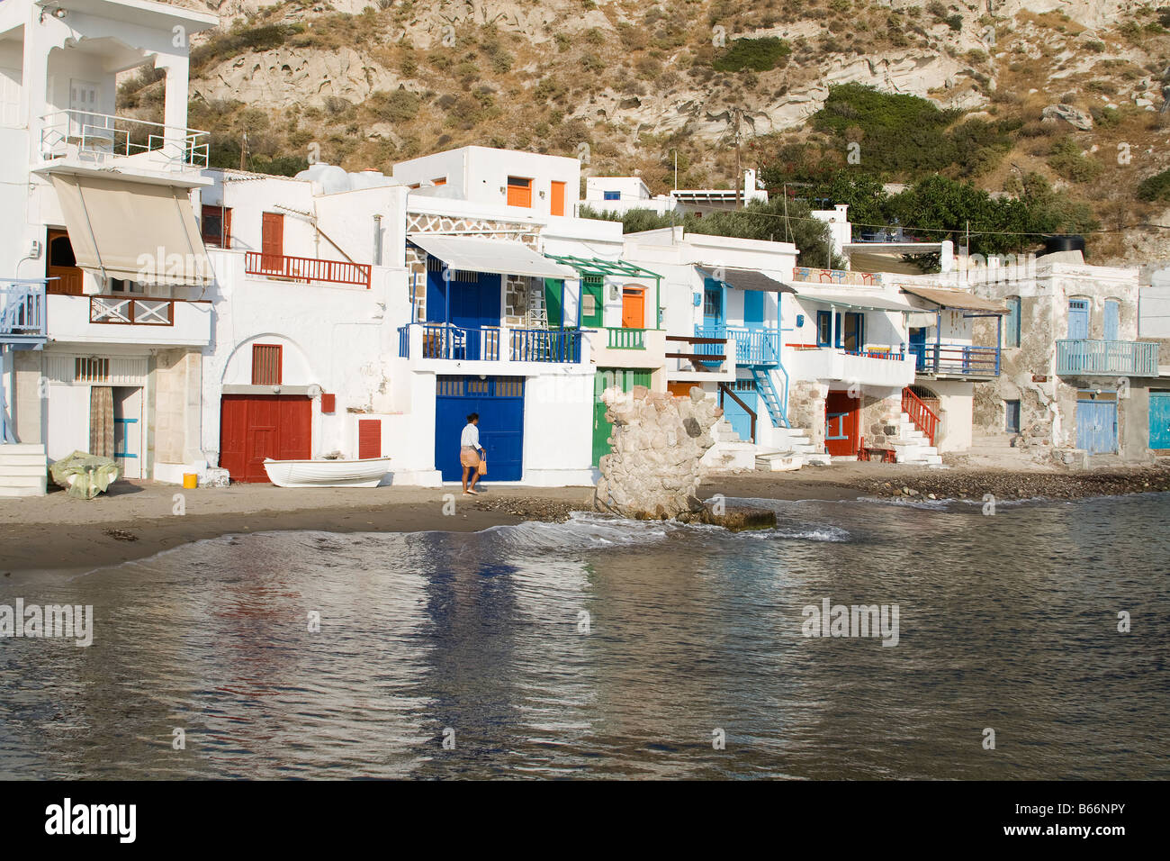 klima beach milos cyclades island greece Stock Photo - Alamy