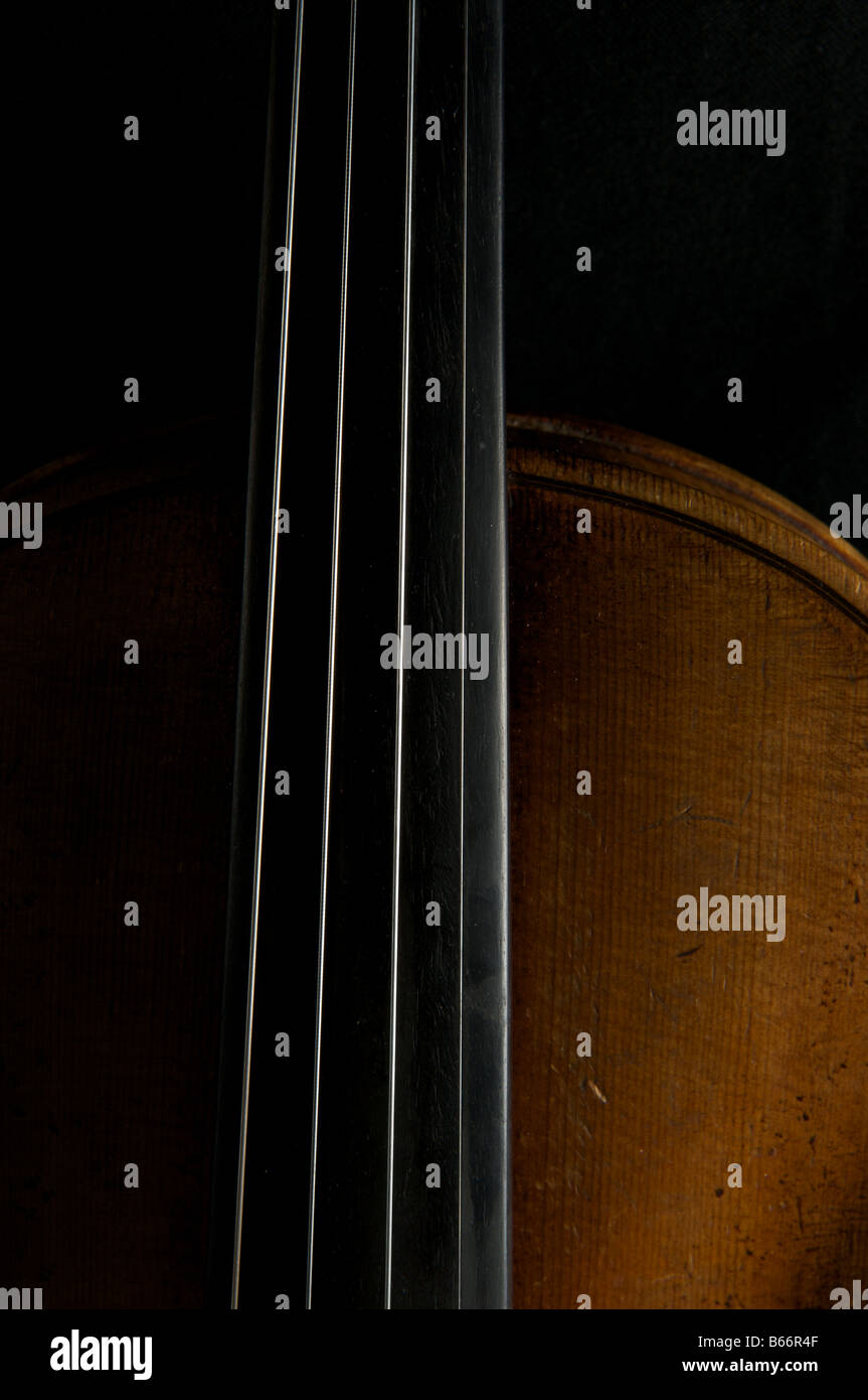 Detail of a Violin on black background in studio Setting Stock Photo ...