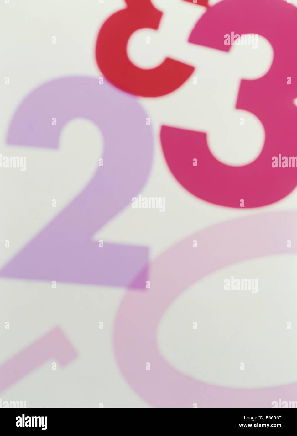 Overlapping Red Numbers Stock Photo - Alamy