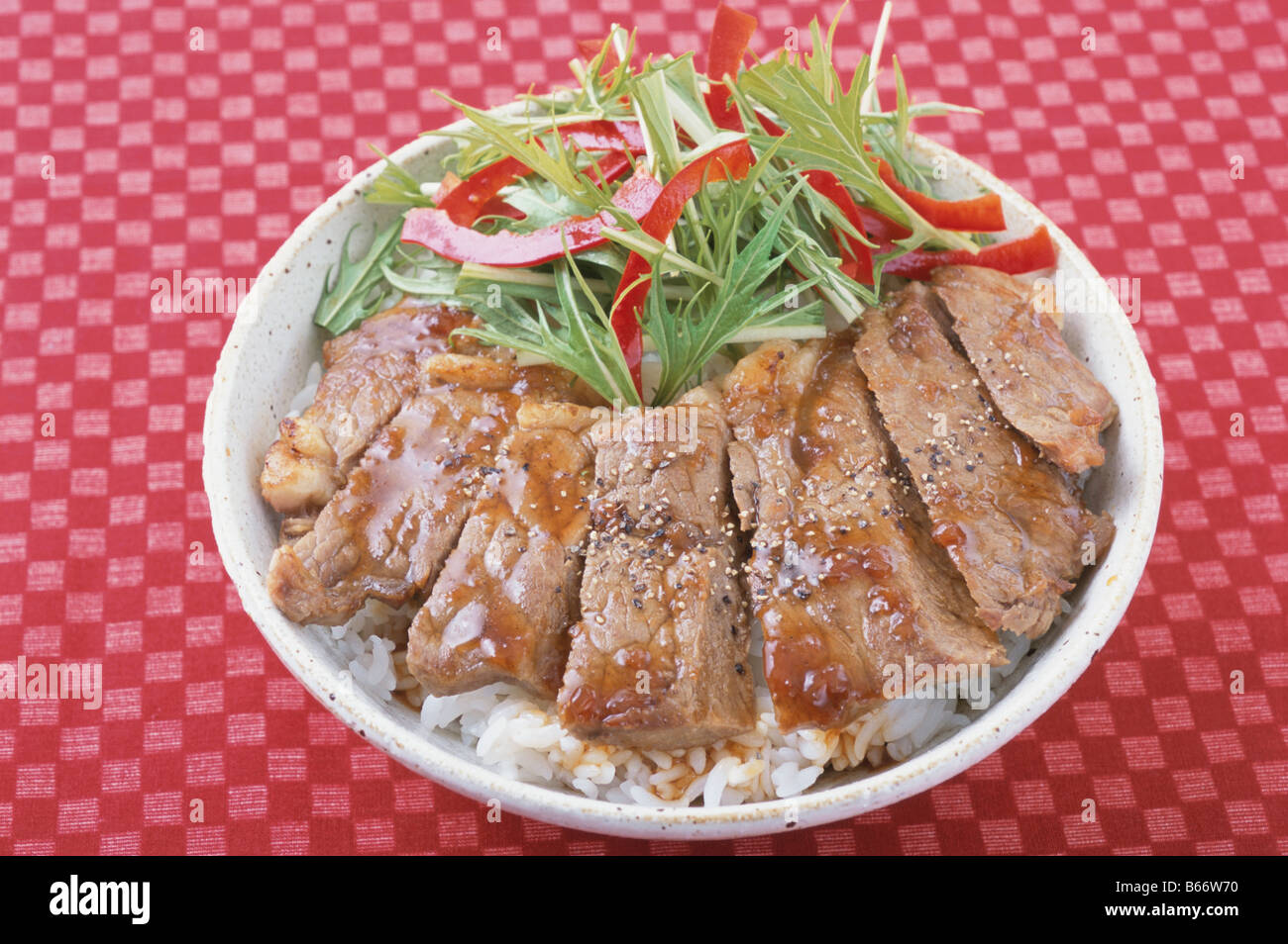 Steak and Rice Dish Stock Photo - Alamy