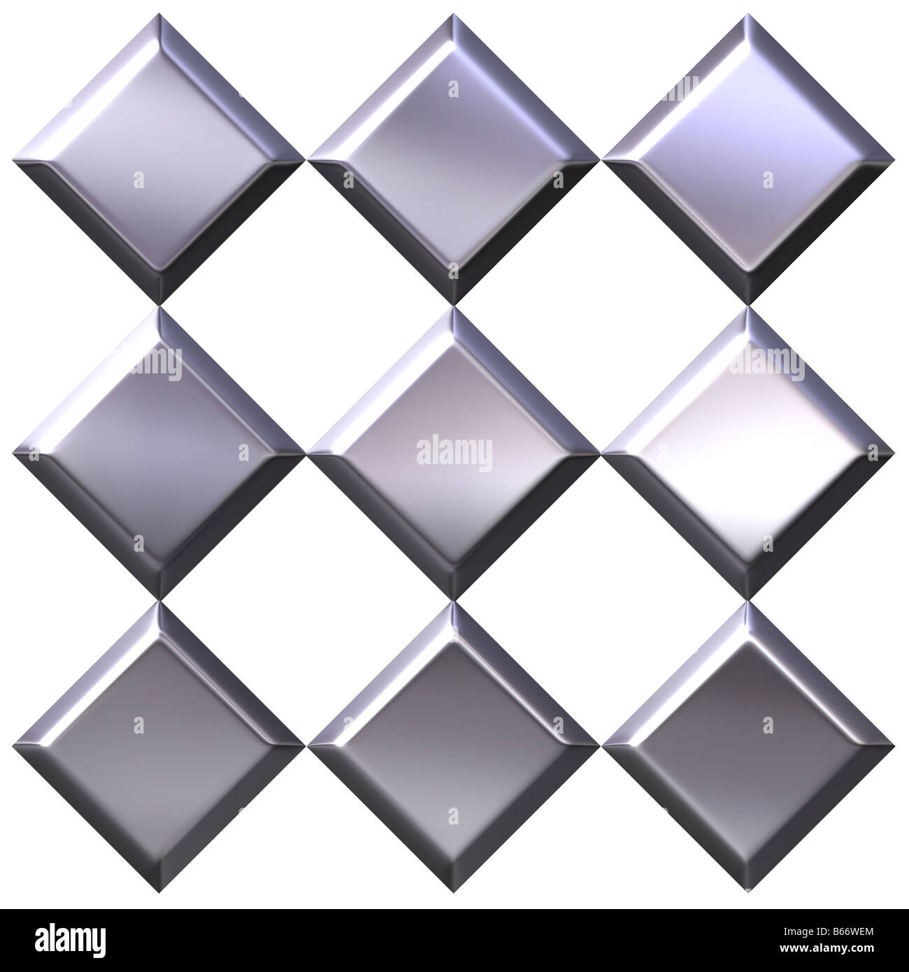 3d silver diamonds pattern Stock Photo - Alamy