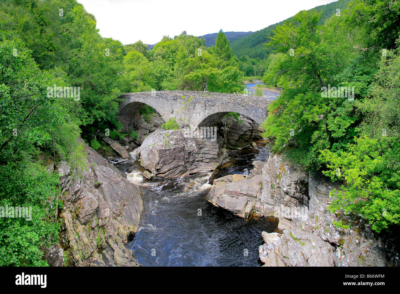 Bridge over River Moriston Invermoriston Town Inverness Highlands of ...