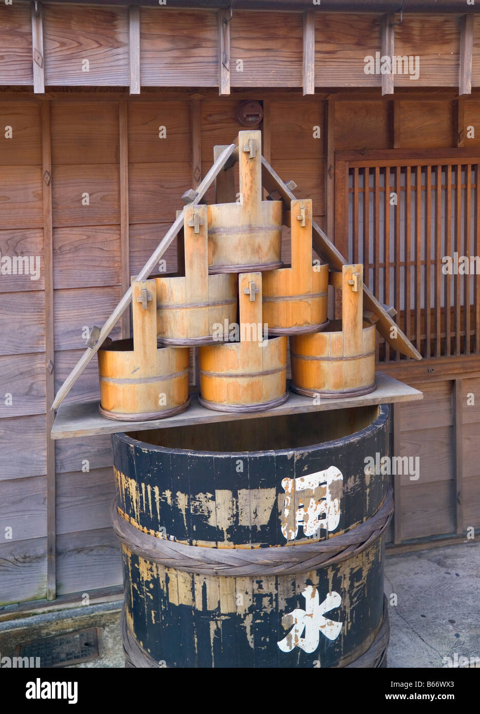 Stacked Wooden Pails Stock Photo - Alamy