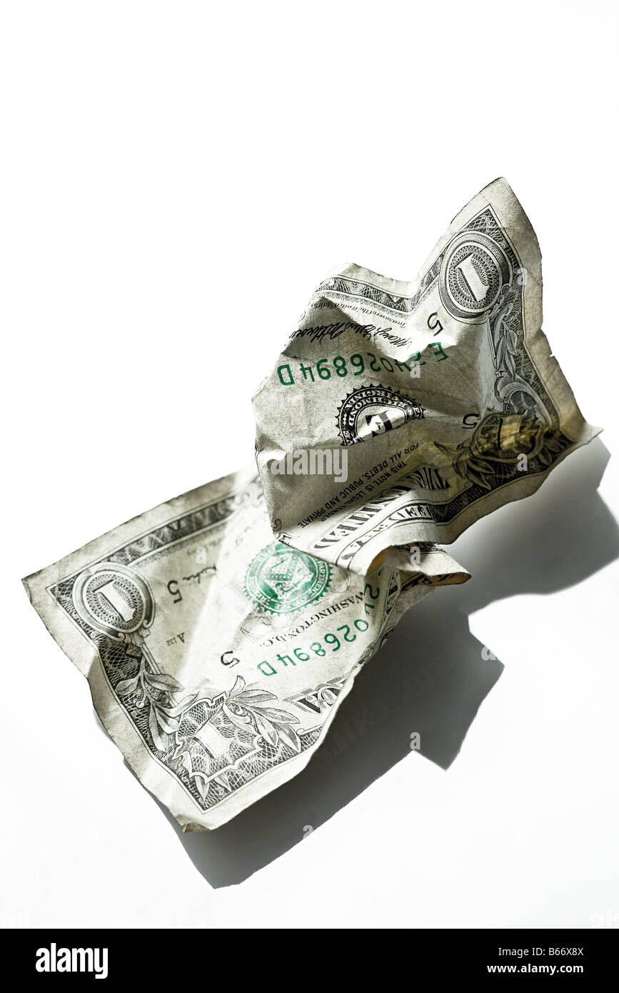 Crumpled dollar note hi-res stock photography and images - Alamy