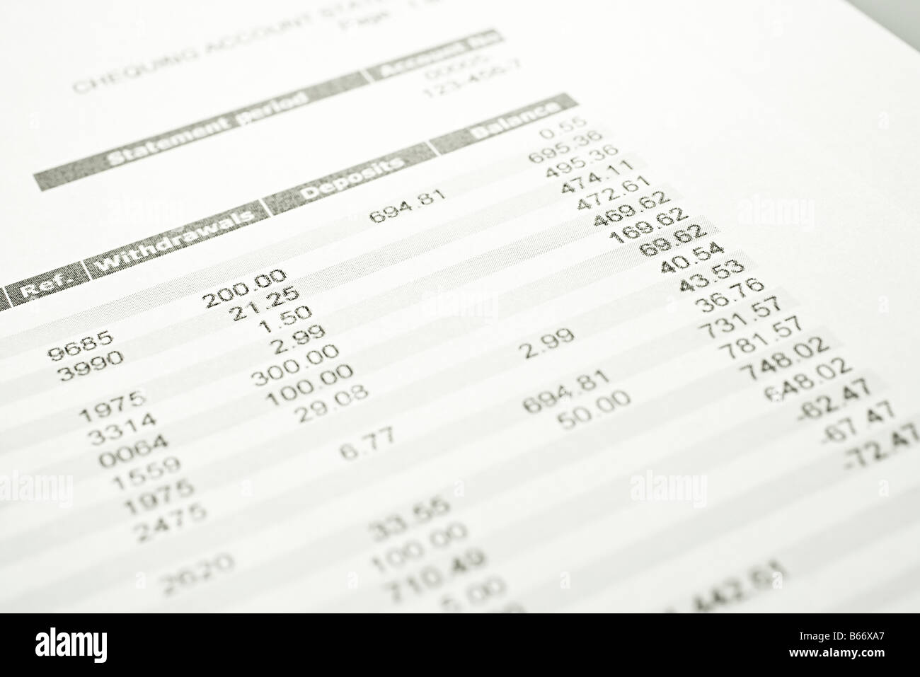 Bank statement hi-res stock photography and images - Alamy