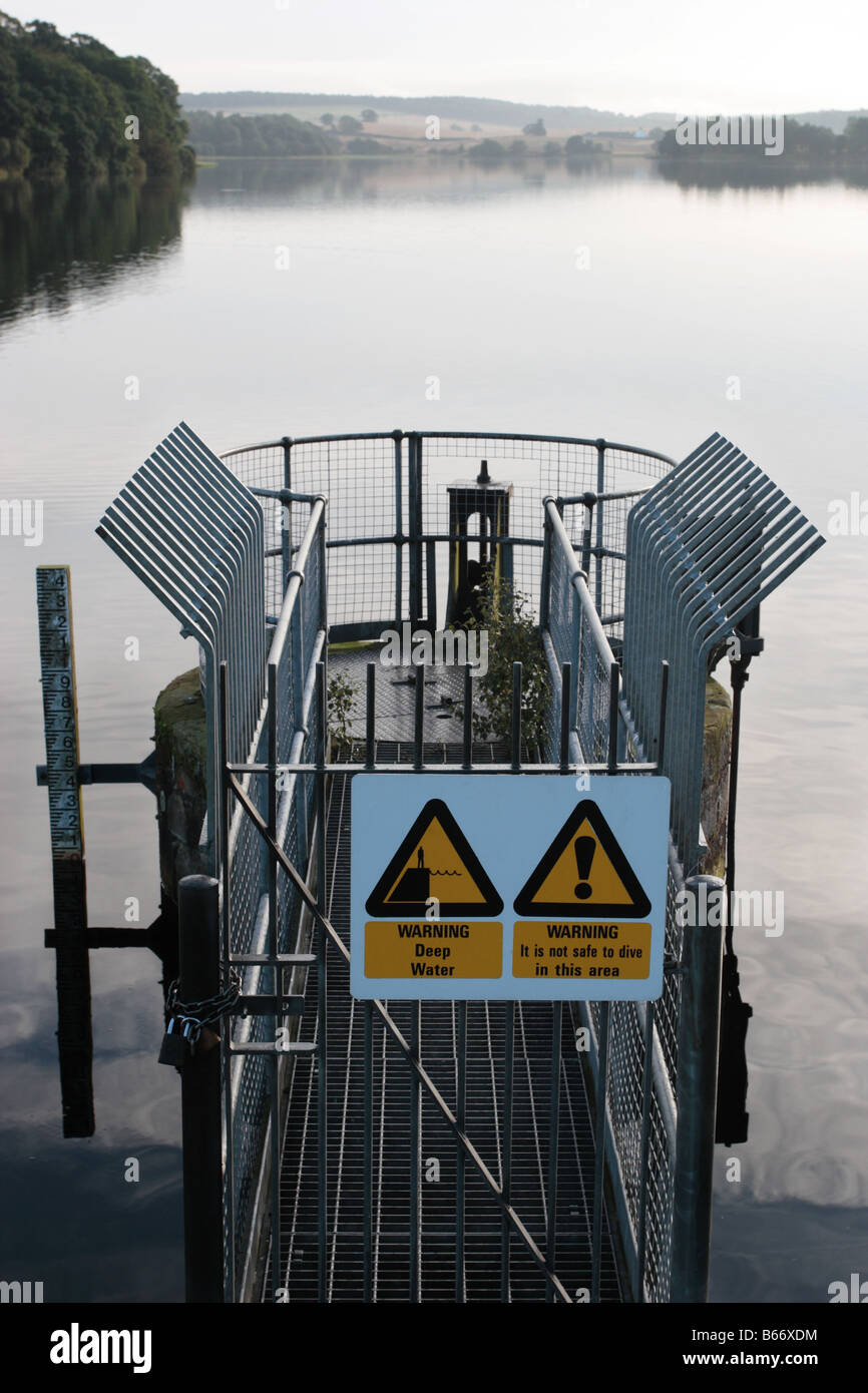 Warning signs displayed at Gartmorn Dam Country Park & Nature Reserve ...