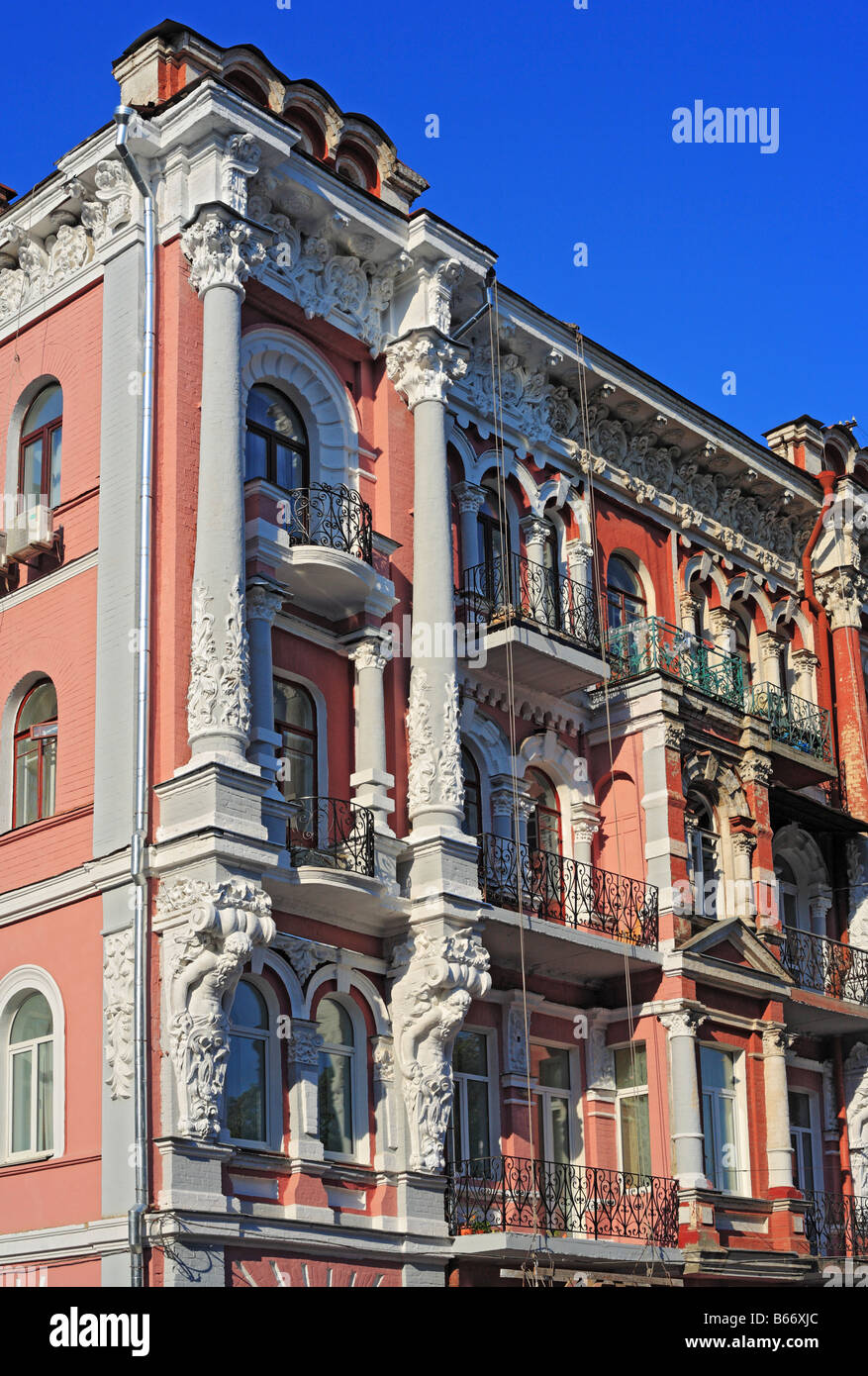 Vintage city architecture, early 20th century building, Kiev, Ukraine ...