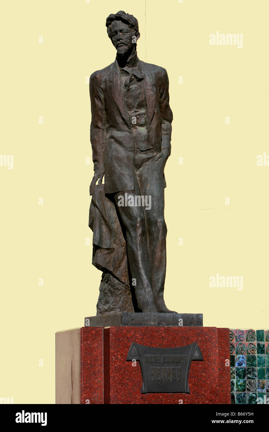 Bronze statue of the Russian playwright and short story writer Anton Pavlovich Chekhov (1860 ...