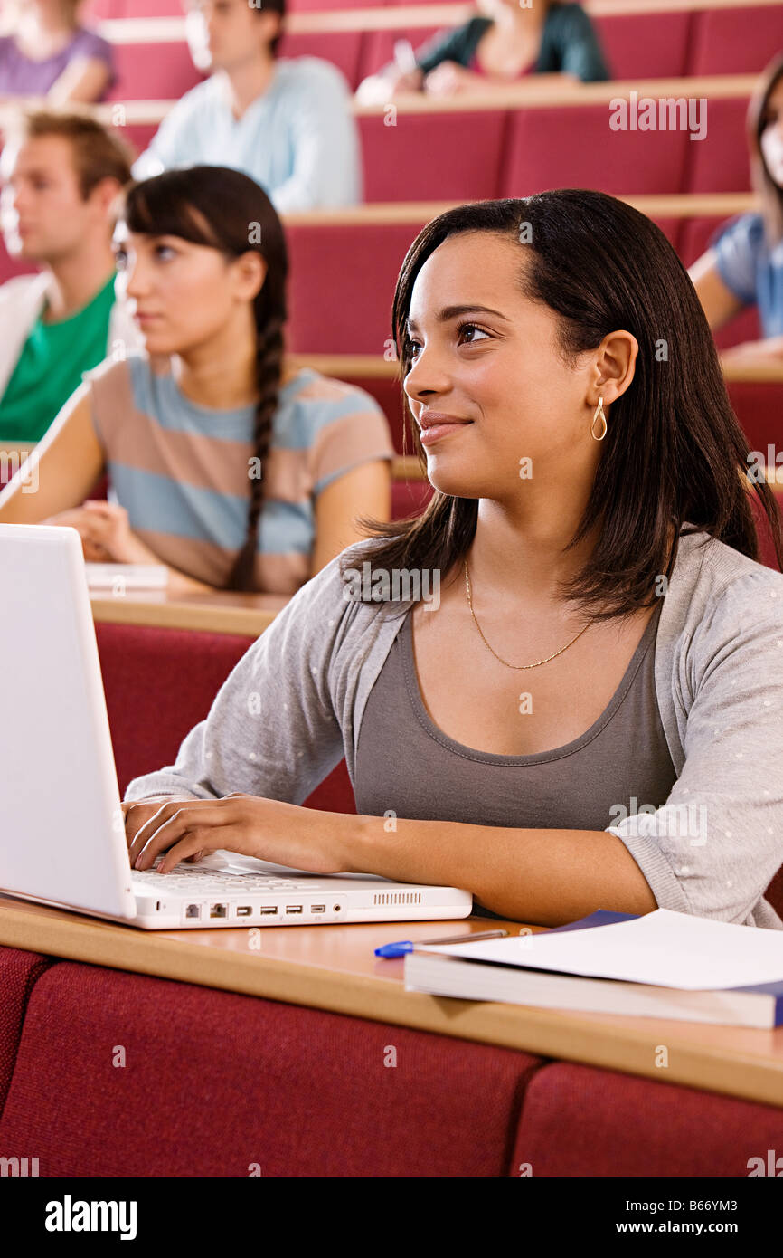 Female student in lecture Stock Photo - Alamy