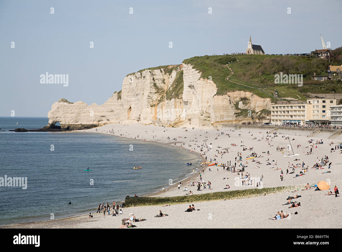 Beach and cliffs at etretat Stock Photo - Alamy