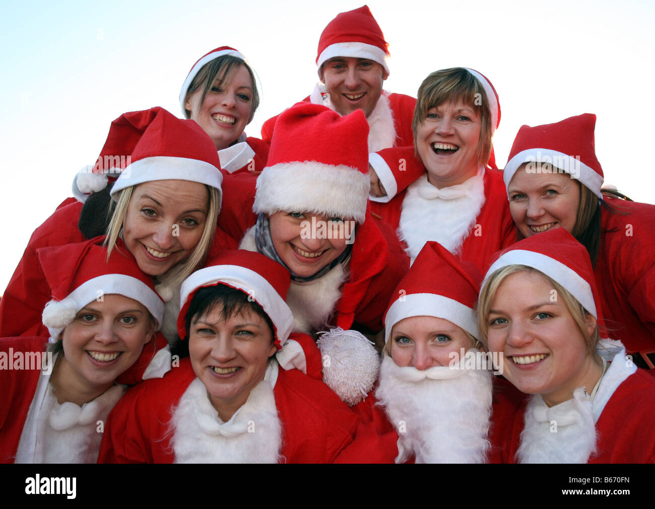 Many santas hi-res stock photography and images - Alamy