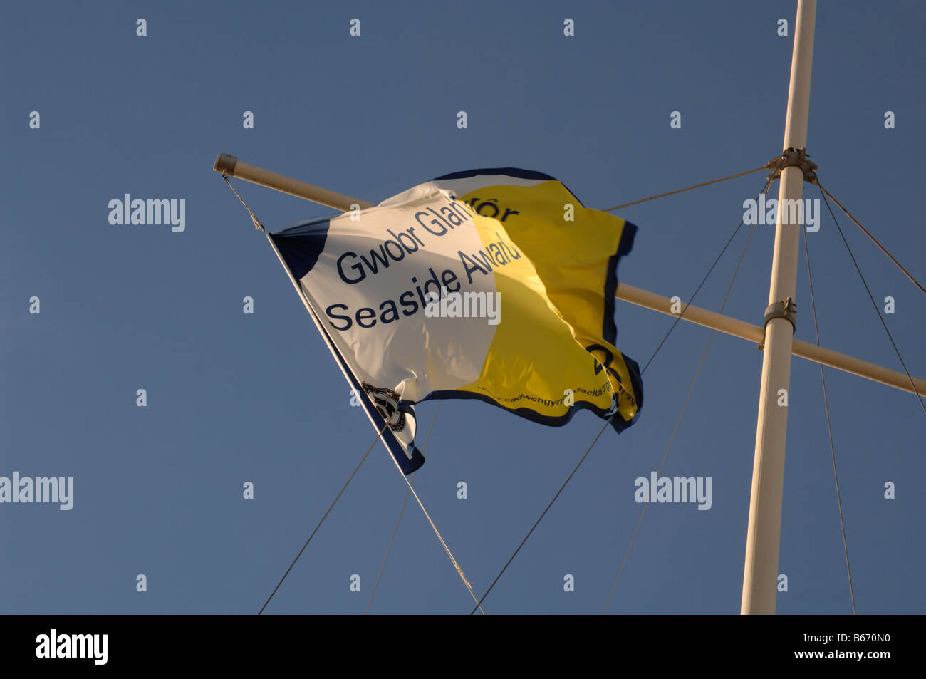 Seaside Award Flag Aberystwyth Stock Photo - Alamy
