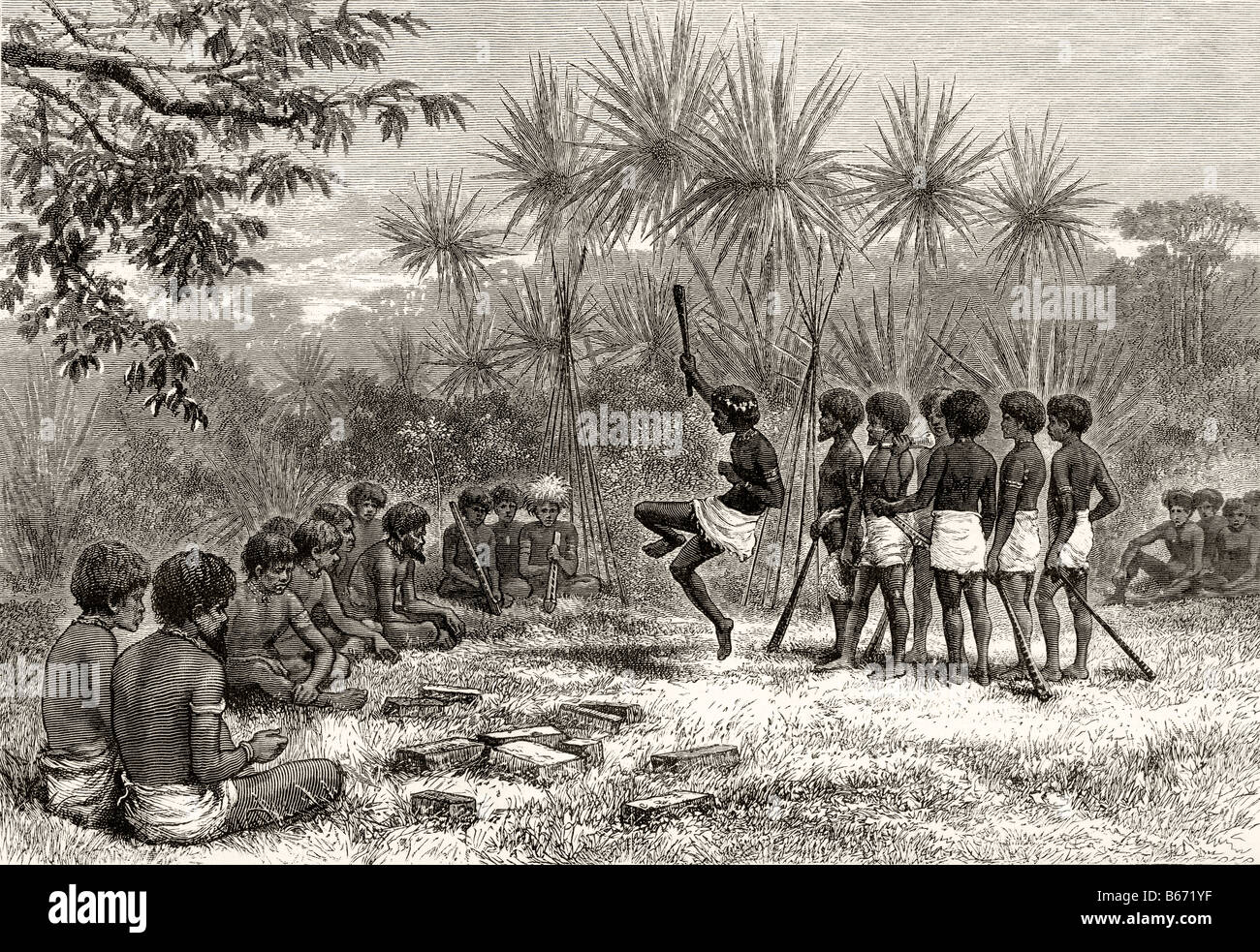 A corroboree or Aboriginal ceremonial dance, circa 1880 Stock Photo - Alamy