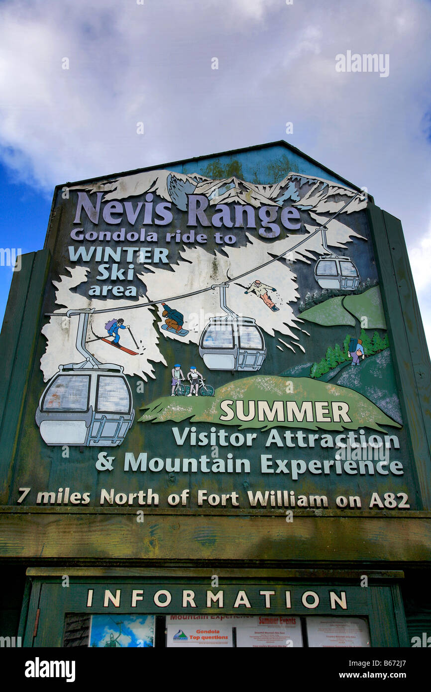 Nevis Range Chairlift Sign Ben Nevis Mountain Range Highlands of ...