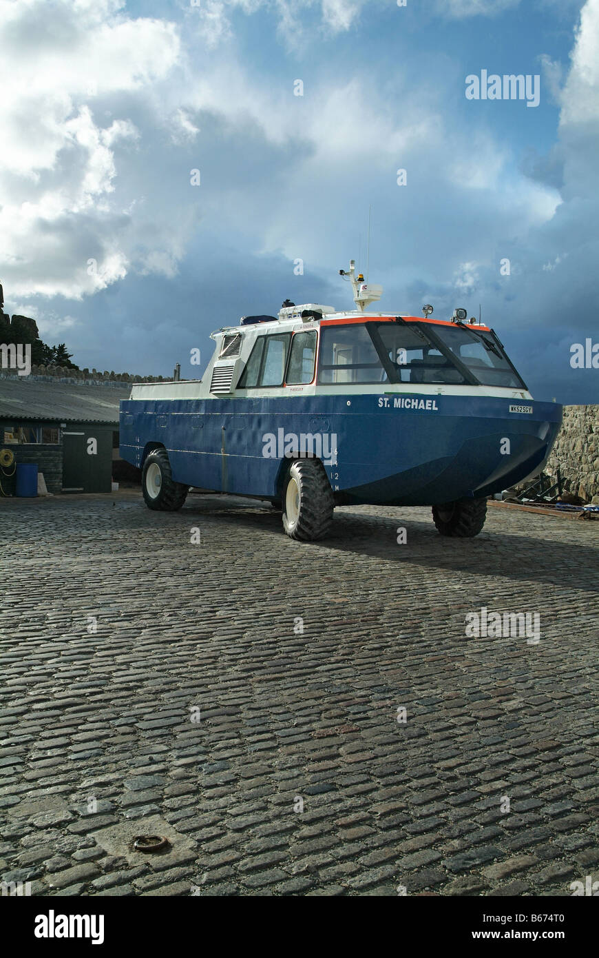 amphibious craft at St. Michaels Mount Marazion Cornwall UK Stock Photo ...
