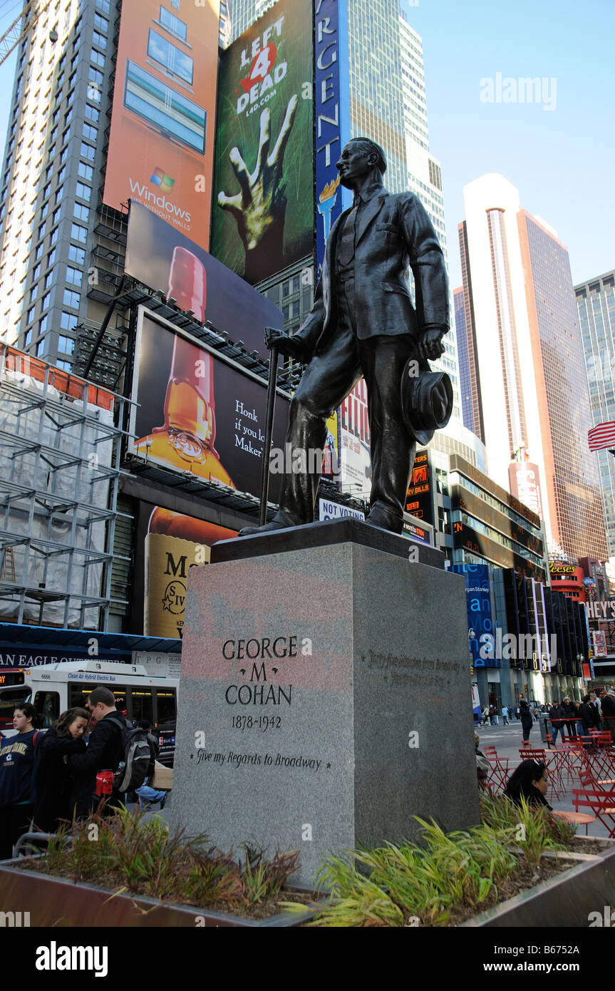 George M Cohan statue on Broadway New York America USA Stock Photo - Alamy