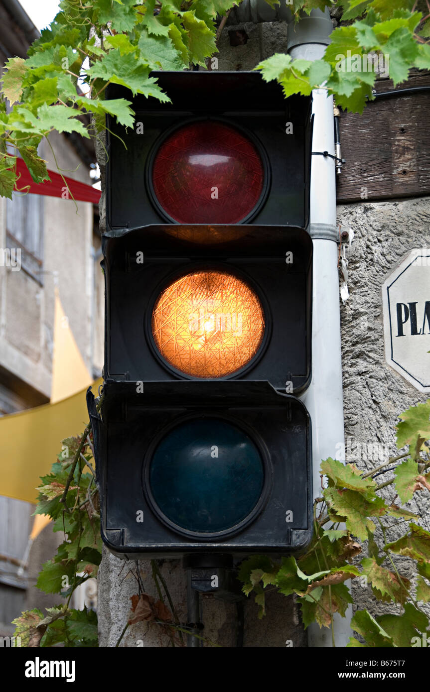 french traffic lights in la cite carcassonne Stock Photo - Alamy
