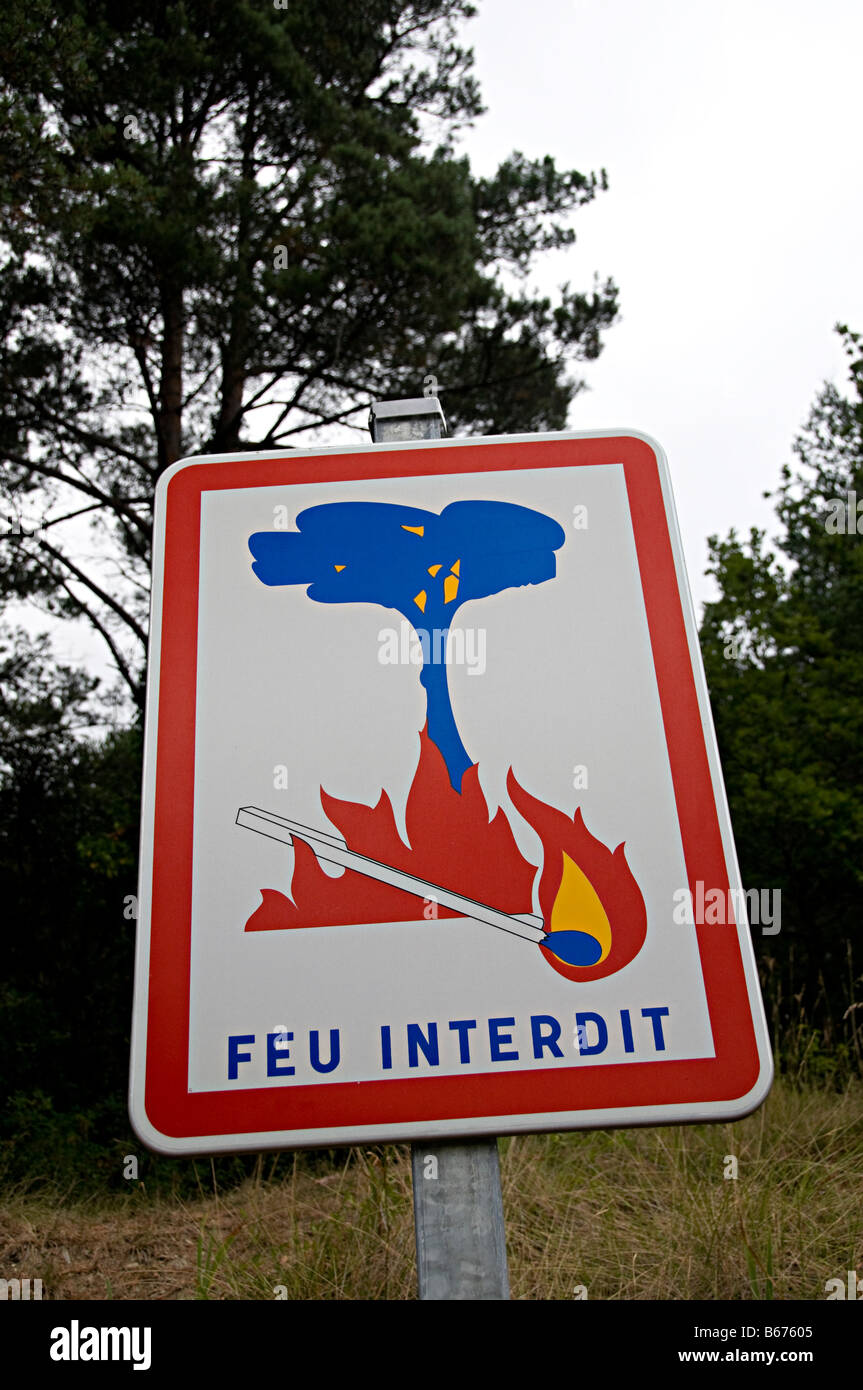 a warning sign in south france warning on the danger of forest fires ...
