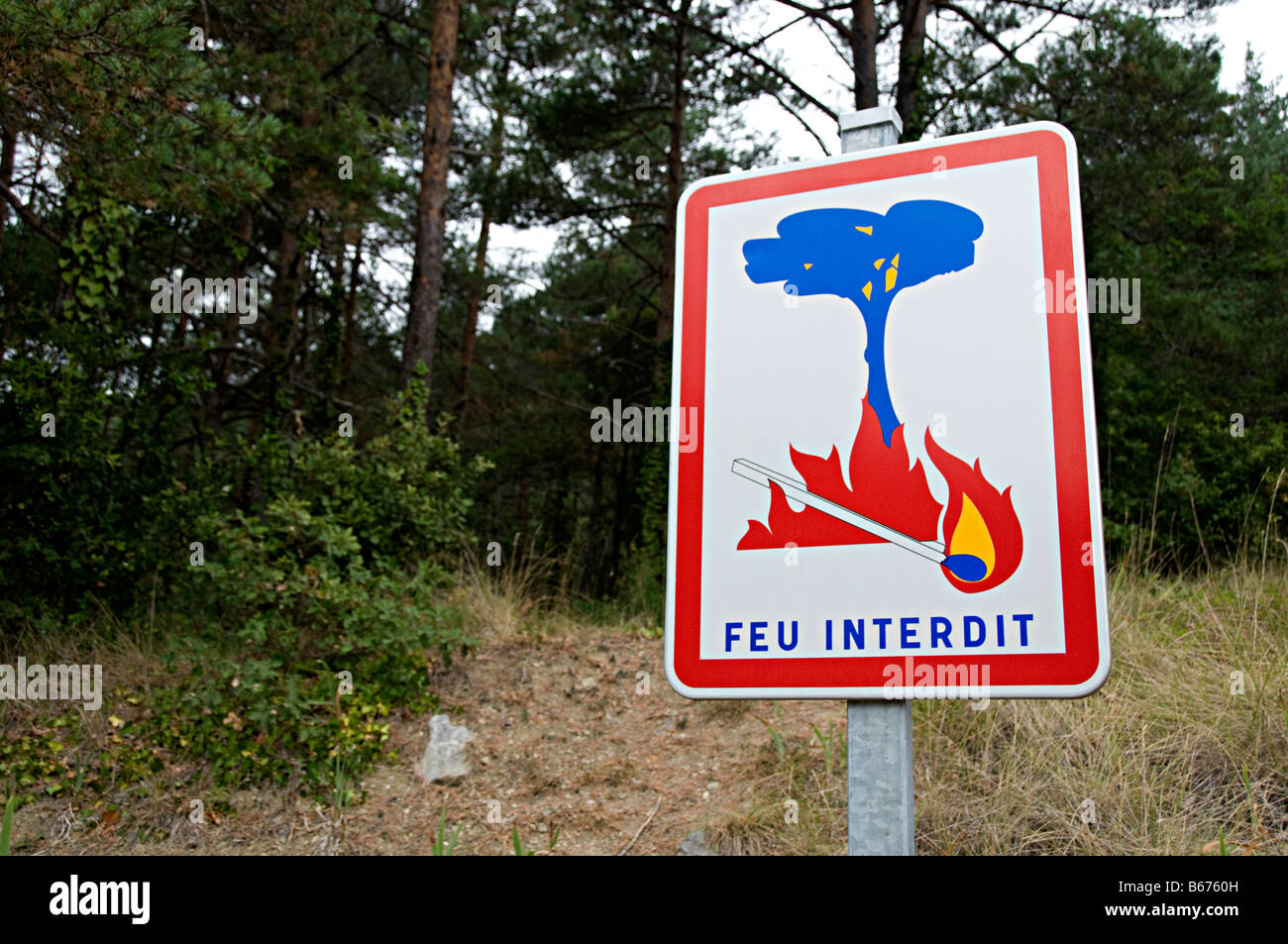 a warning sign in south france warning on the danger of forest fires ...