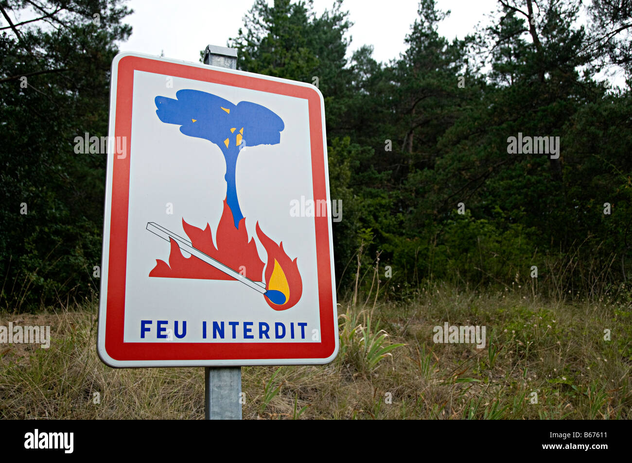 a warning sign in south france warning on the danger of forest fires ...