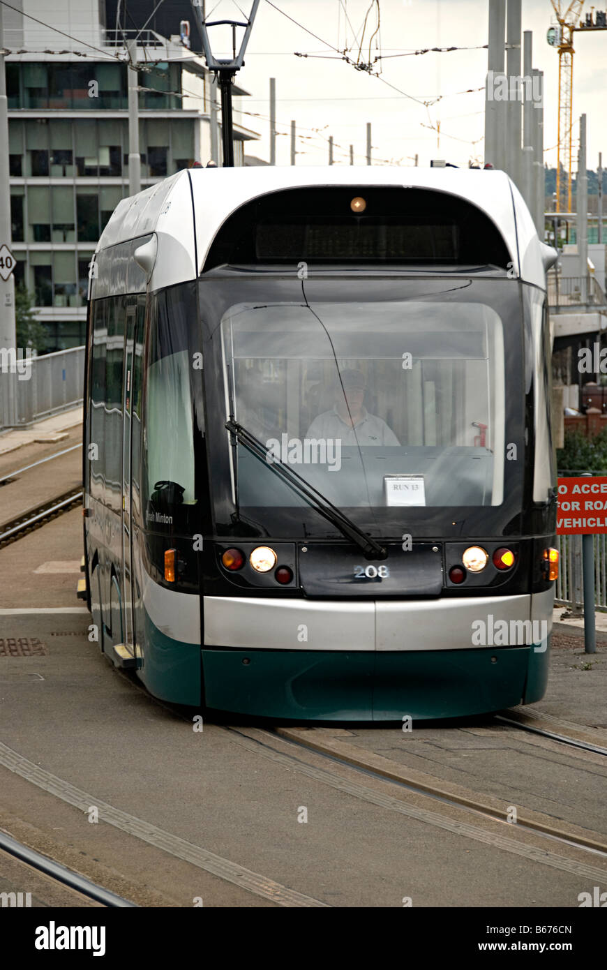 nottingham tram on the approach to station street terminus at ...