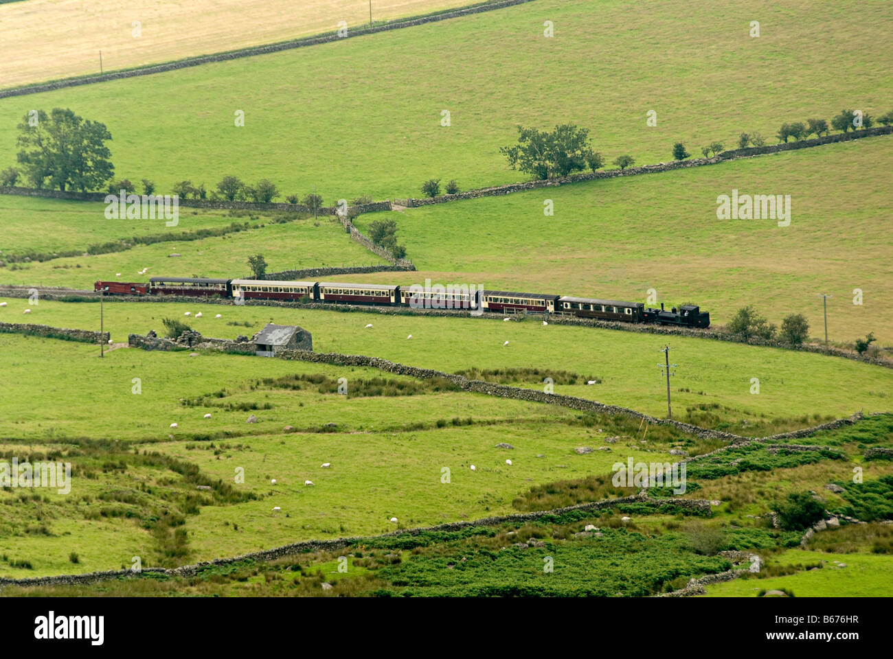 welsh highland railway train in snowdon national park the line runs ...