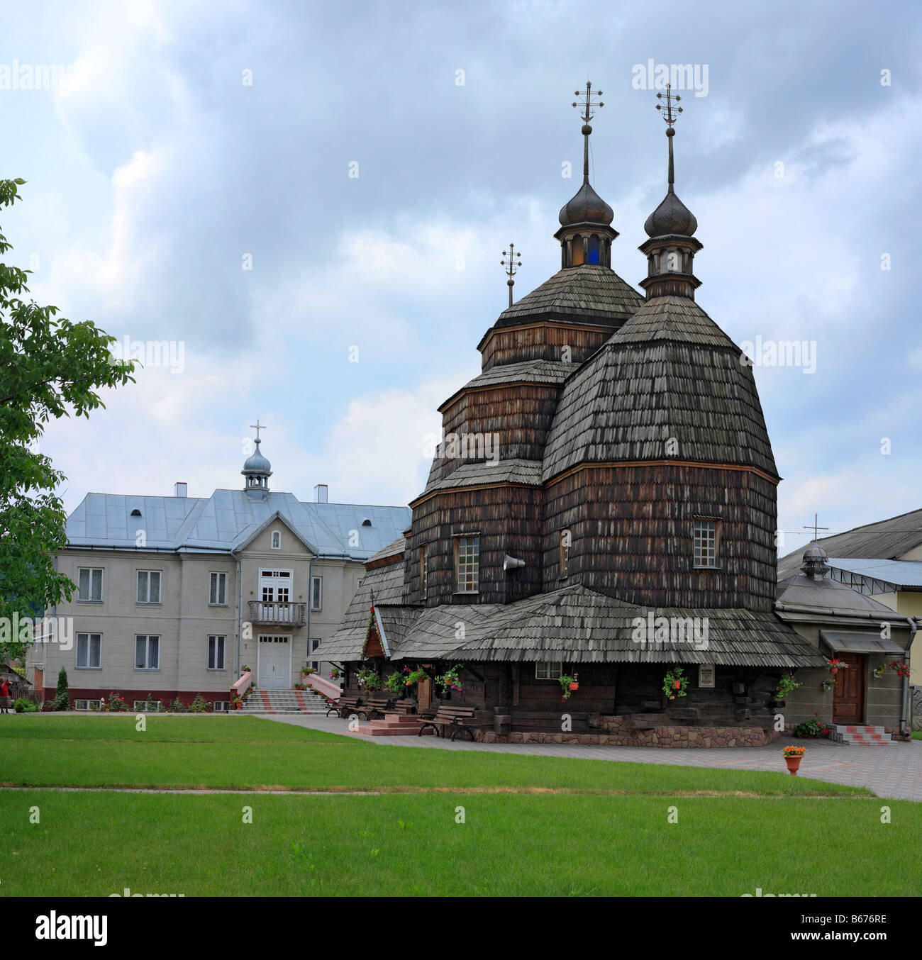 Wooden church, Chortkiv, Ternopil oblast (province), Ukraine Stock ...