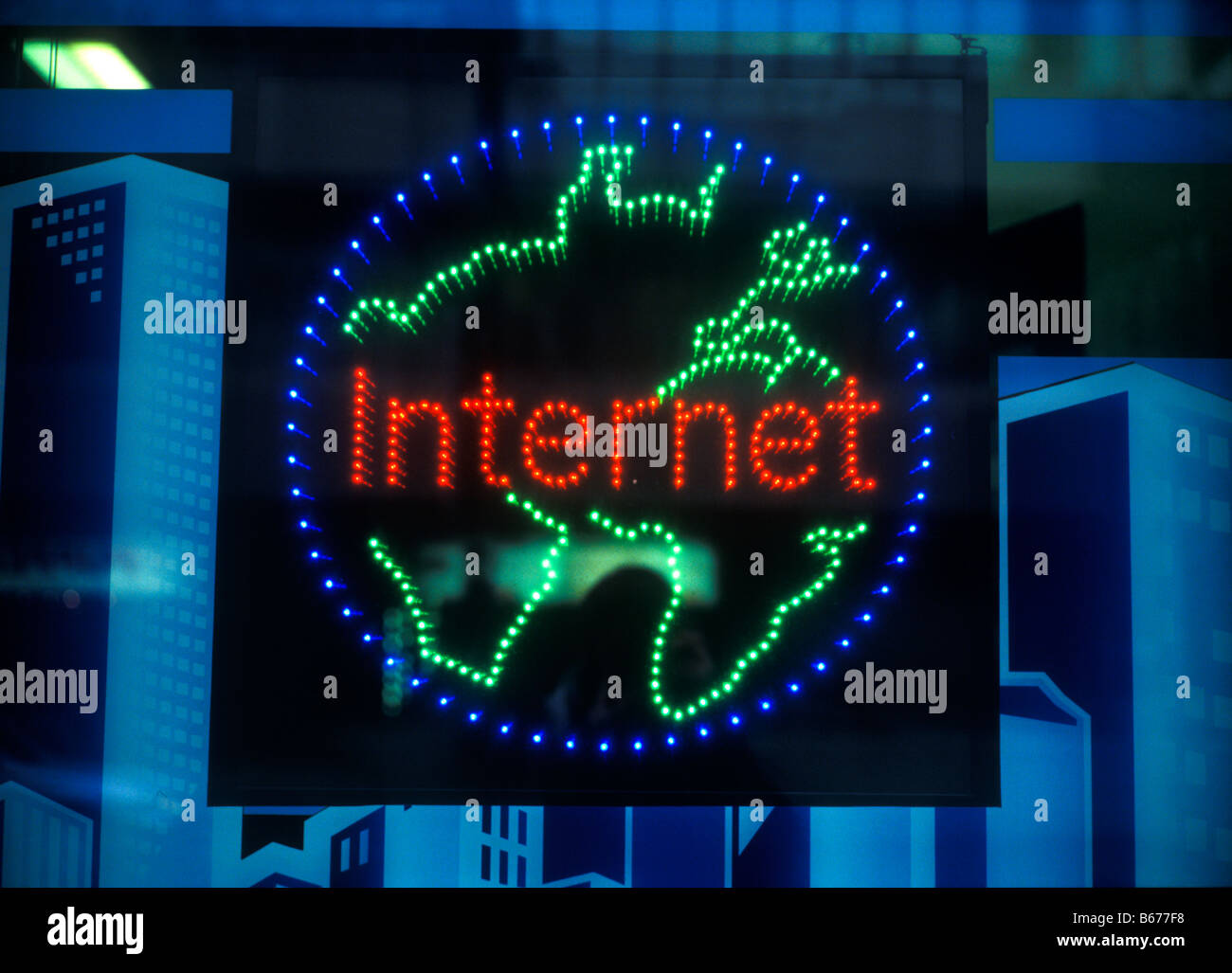 Internet cafe sign, Dusseldorf, Germany Stock Photo - Alamy