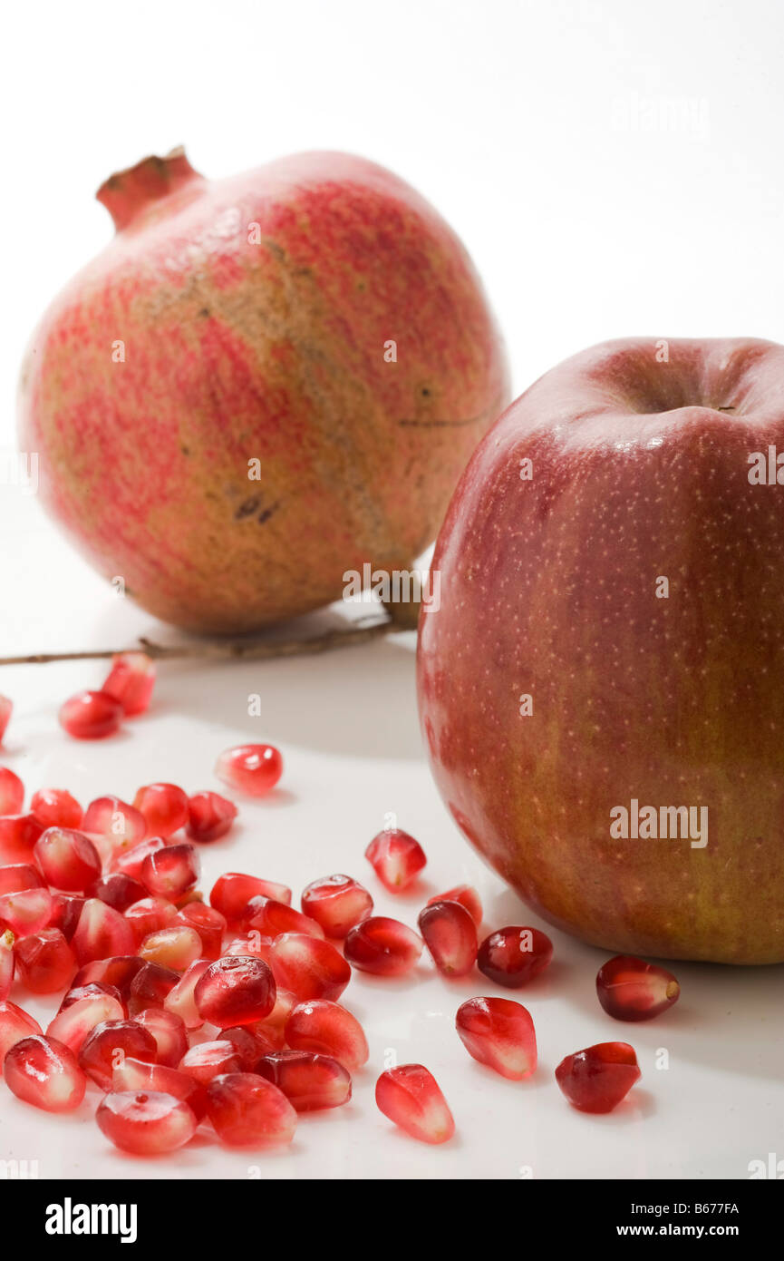 Apple and pomegranate seeds Symbols of Roah Hashanah the Jewish New ...