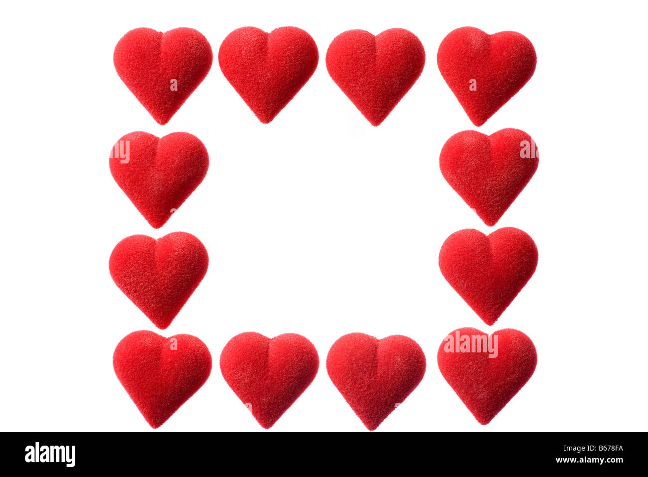 Red hearts row Cut Out Stock Images & Pictures - Alamy