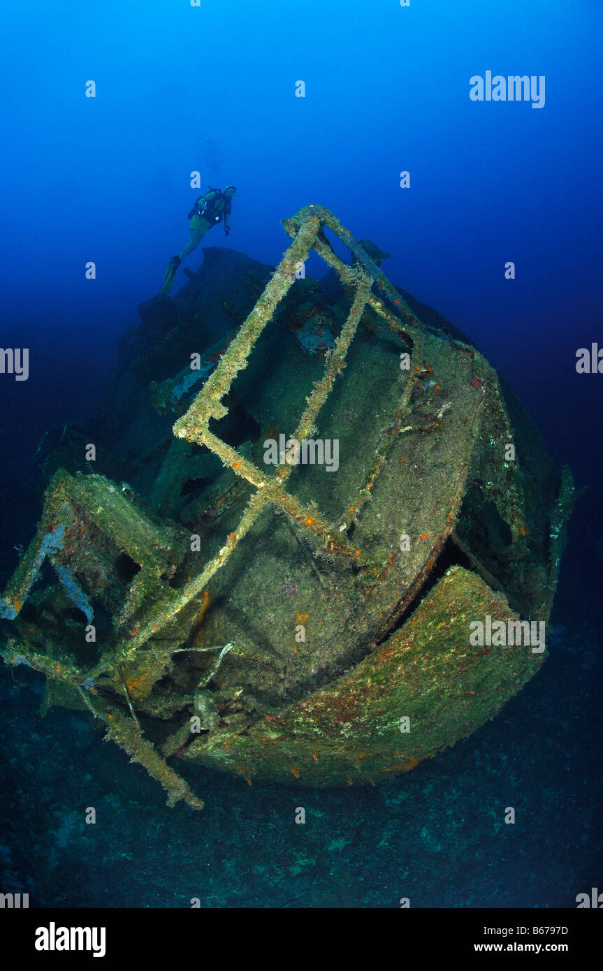 Mavi Wreck and Diver Kas Mediterranean Sea Turkey Stock Photo - Alamy