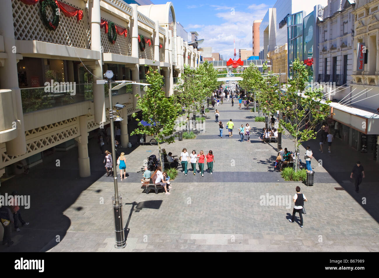 People walking down Hay Street mall in Perth, Western Australia Stock ...