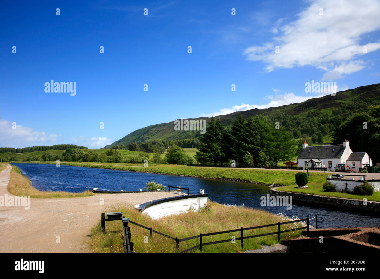 Caledonian Canal at the Bridge of Oich Loch Oich Highlands of Scotland ...