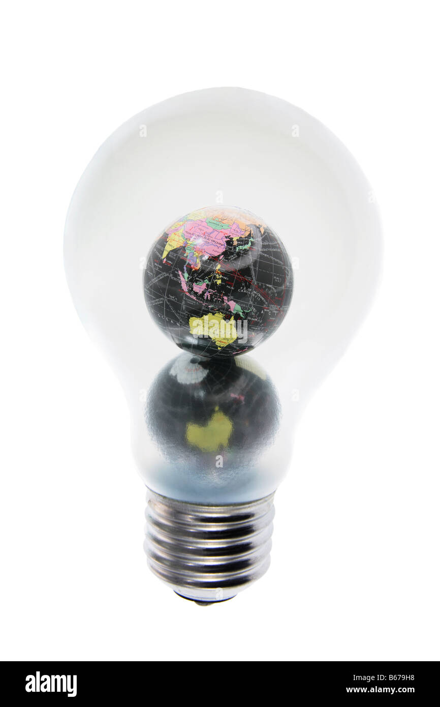 Light Bulb and Globe Stock Photo - Alamy