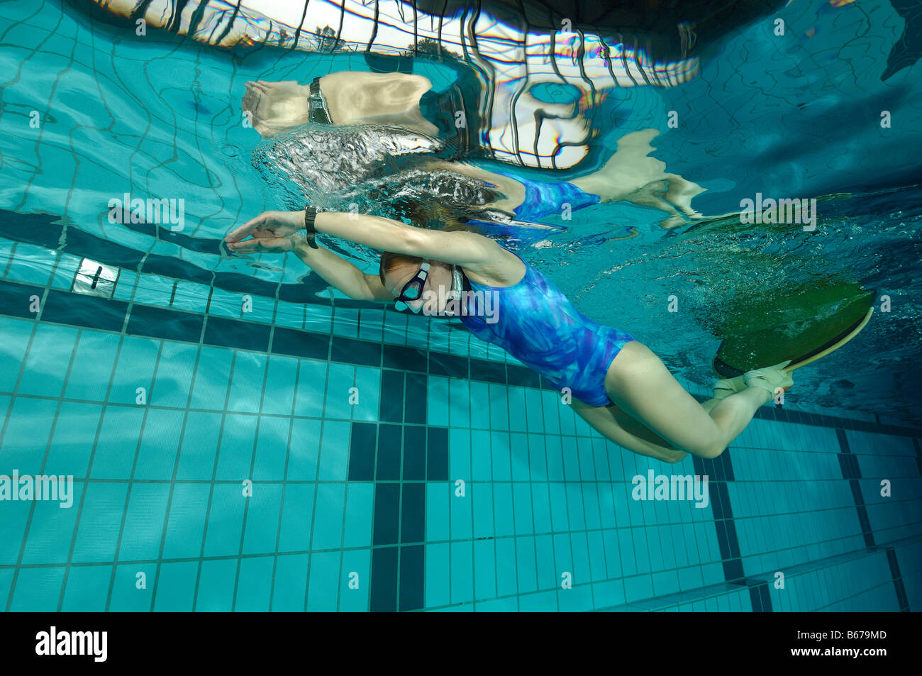 Training with Monofin Stock Photo - Alamy