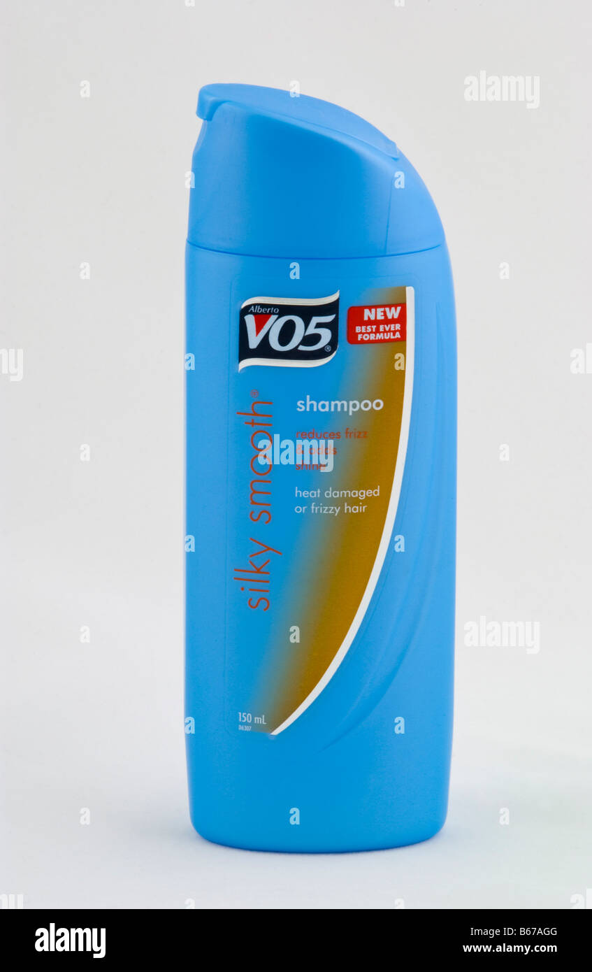 Plastic bottle of Alberto VO5 shampoo for heat damaged or frizzy hair ...