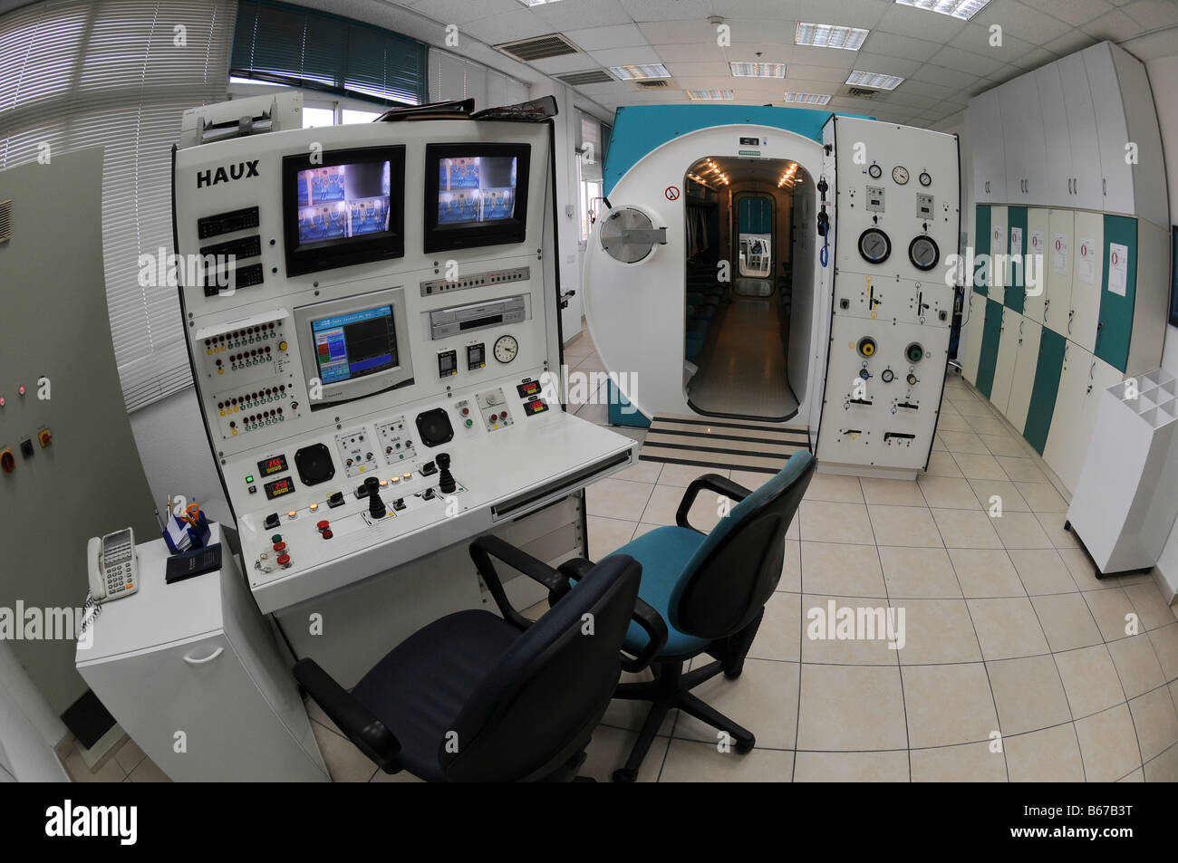 Control Panel of a decompression chamber Stock Photo - Alamy