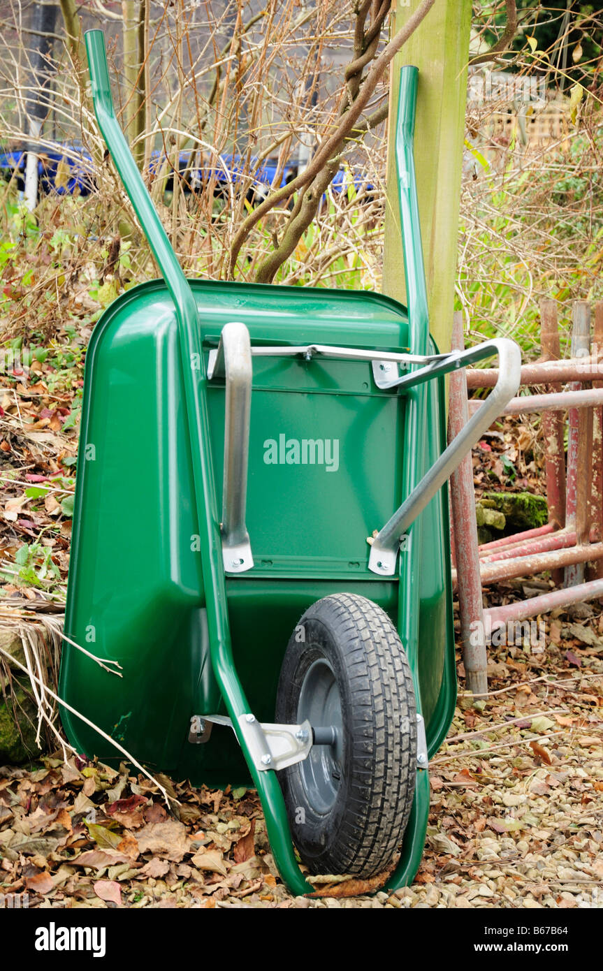 Brand New Green Wheel Barrow Stock Photo - Alamy