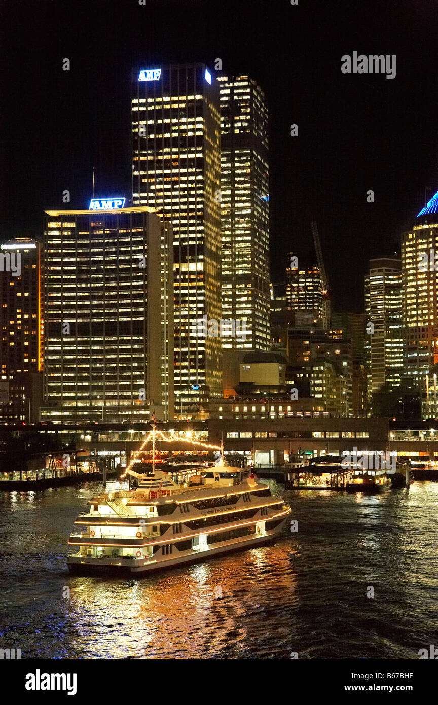 Captain Cook Tour Boat Sydney CBD & Passenger Ferry Terminal at Night ...