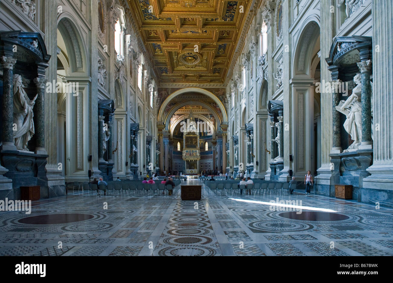 Rome the interior of S Giovanni in Laterano Basilica Stock Photo - Alamy