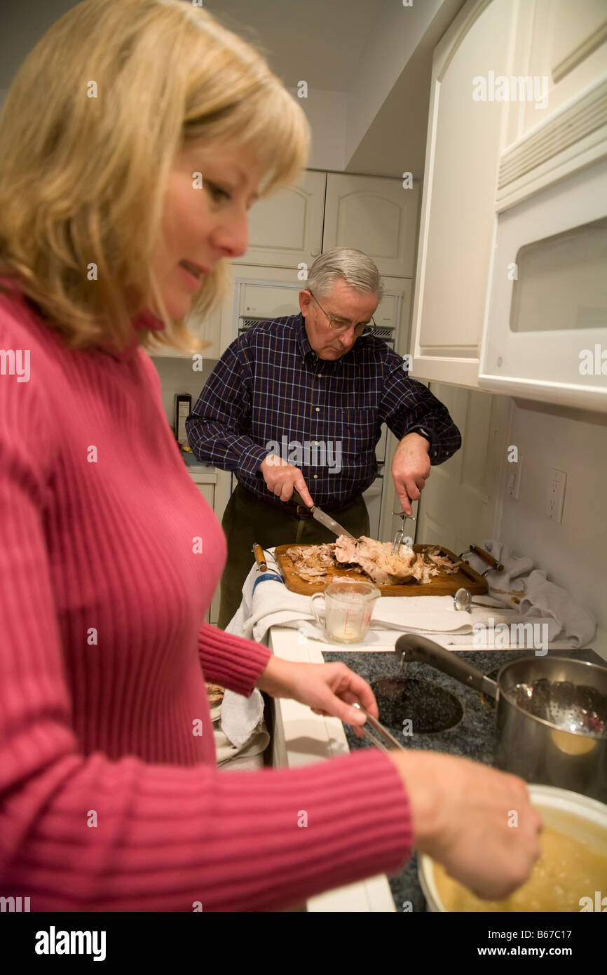 Thanksgiving Dinner Preparation Stock Photo - Alamy