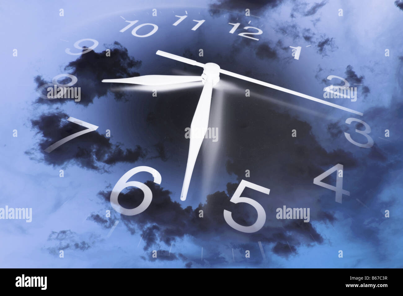 Clock and Clouds Stock Photo - Alamy