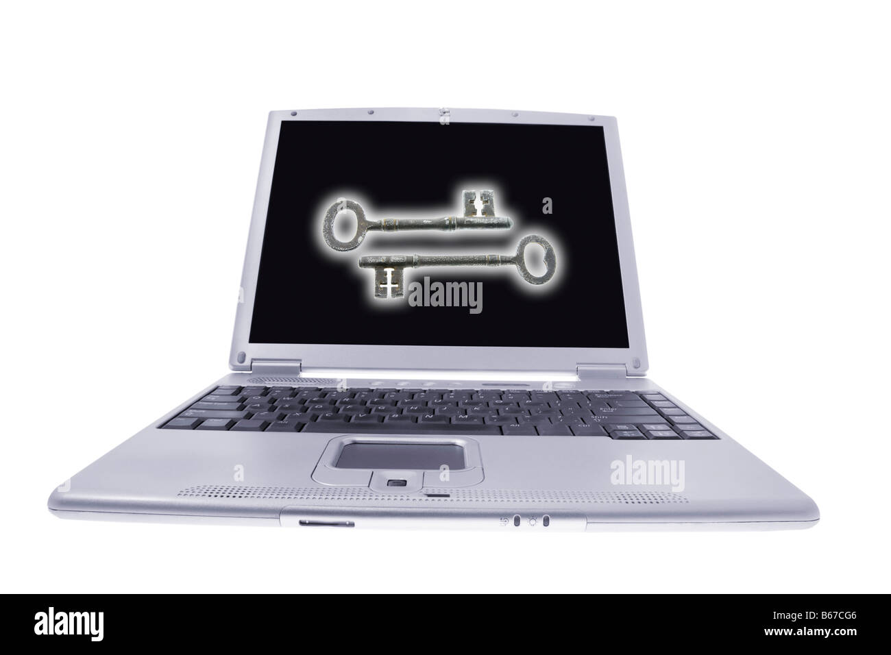 Lock on laptop monitor Cut Out Stock Images & Pictures - Alamy